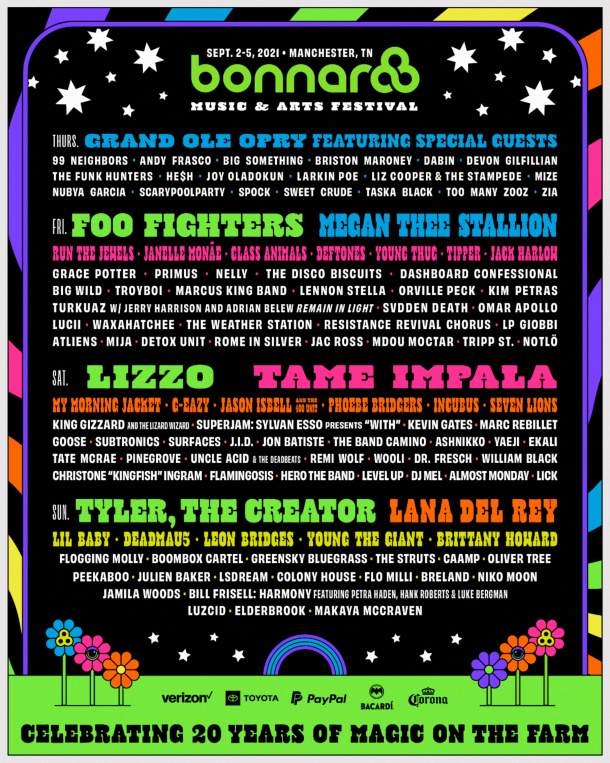 Bonnaroo announces 2021 lineup | Grateful Web Bonnaroo announces 2021 lineup | Grateful Web
