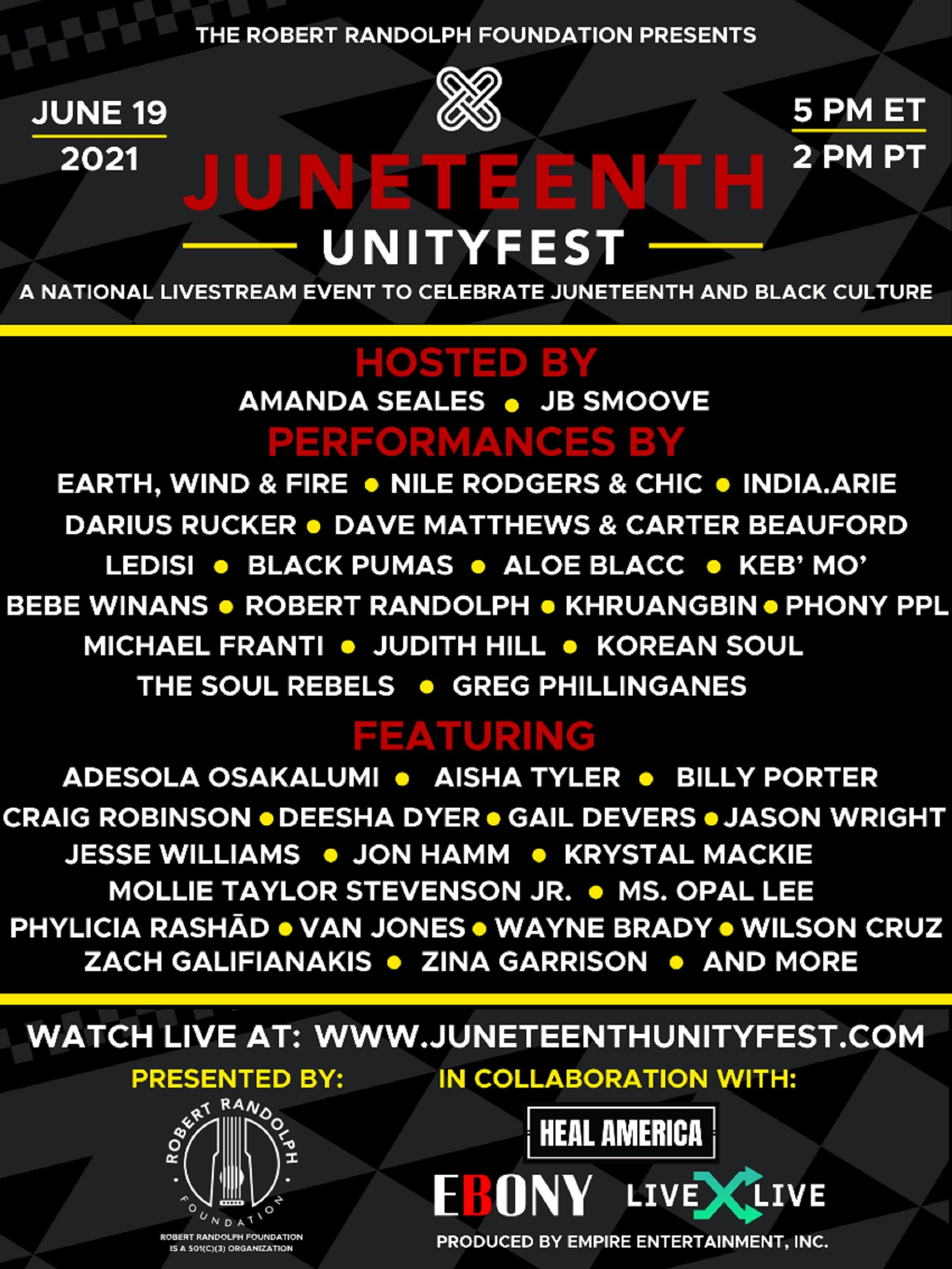 Nile Rodgers, Darius Rucker, Dave Matthews To Play Juneteenth Unityfest